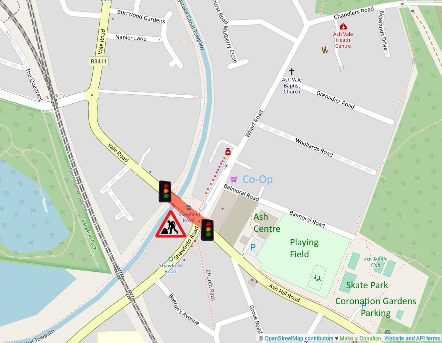 Utility Works : Vale Road & Ash Hill Road (B3411) Multi way signals ...