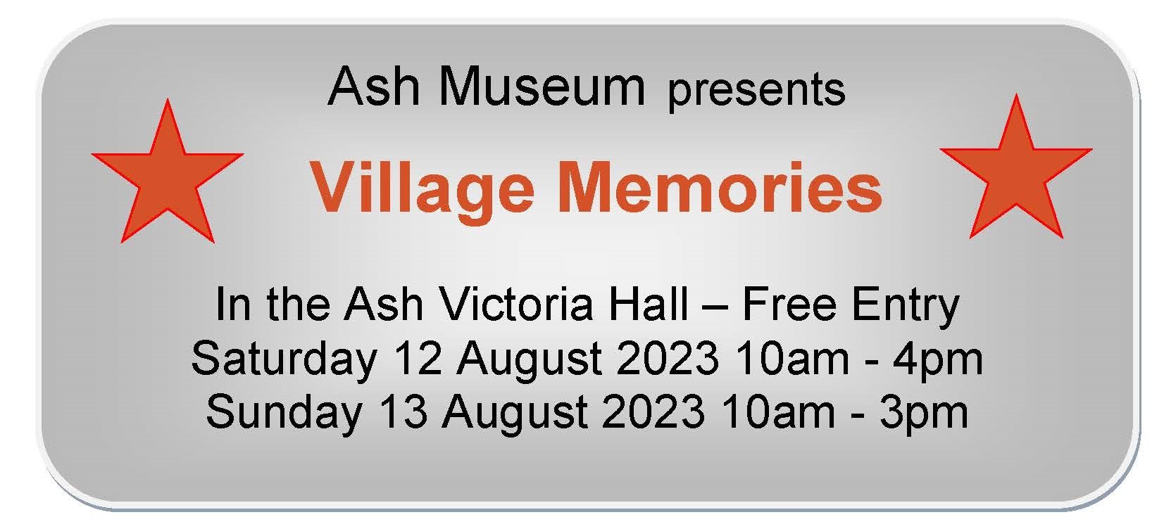 Ash Museum: Free Village Memories event (2023) - Ash Parish News